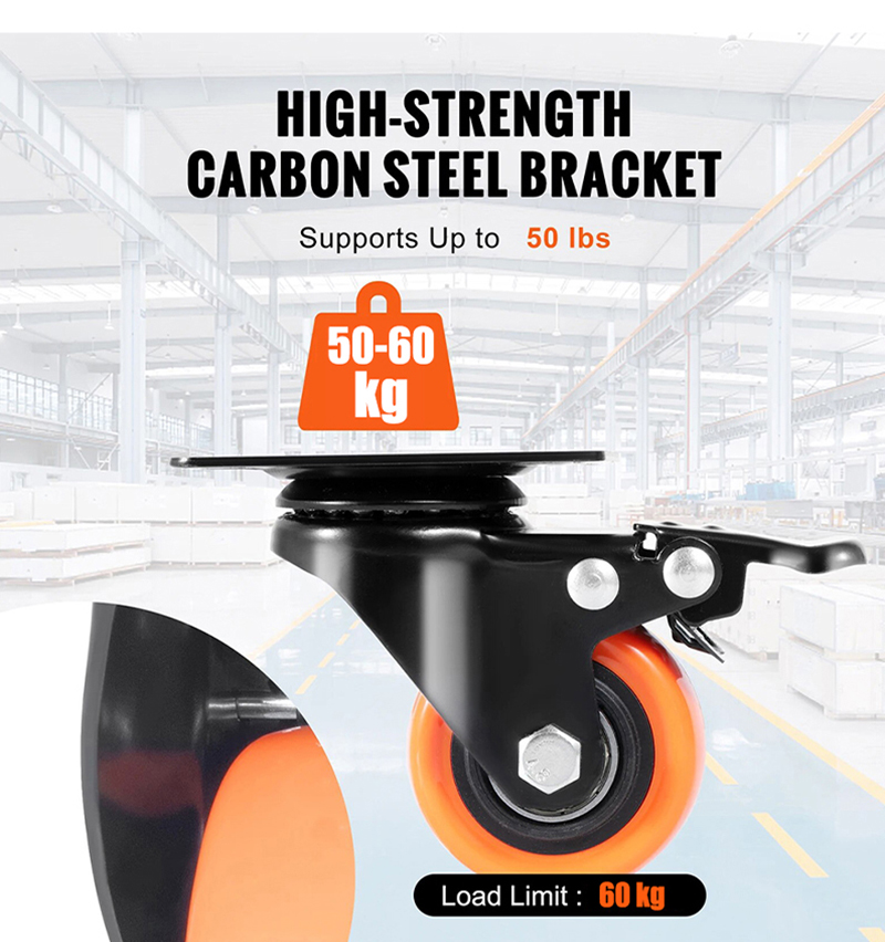 4PCS Gold Diamond Caster Wheel Set 1.5-2 Inch Heavy Duty Swivel,With ...