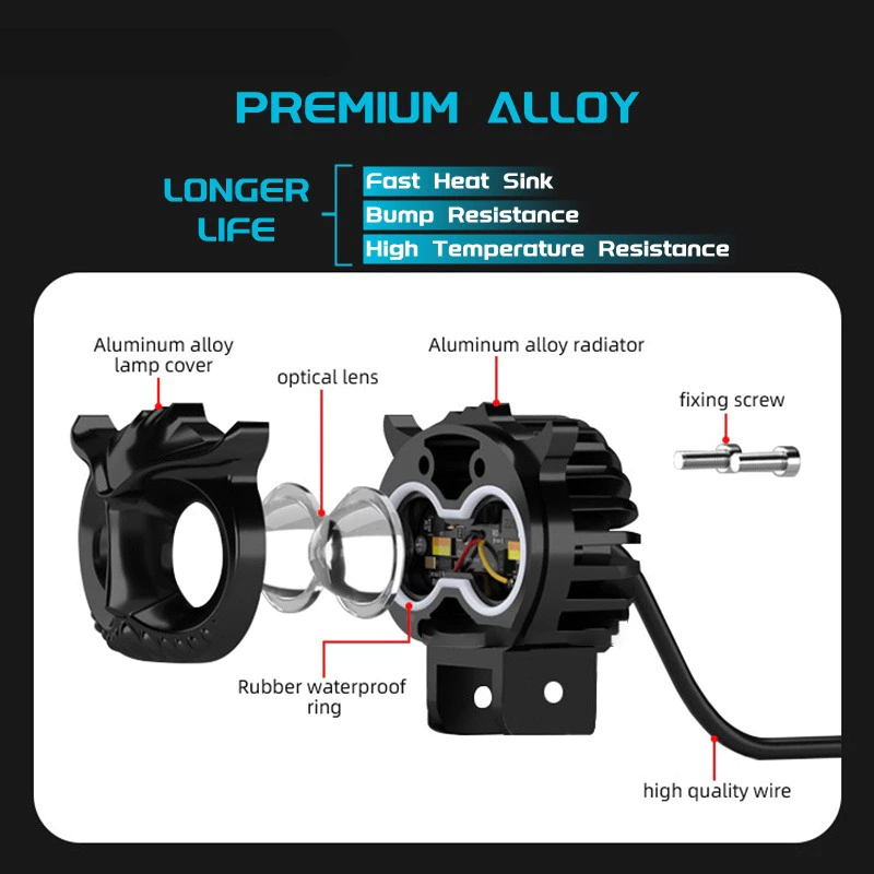 Owl Mini Driving Light Motorcycle Led Headlights 6000k Dual Colors ...