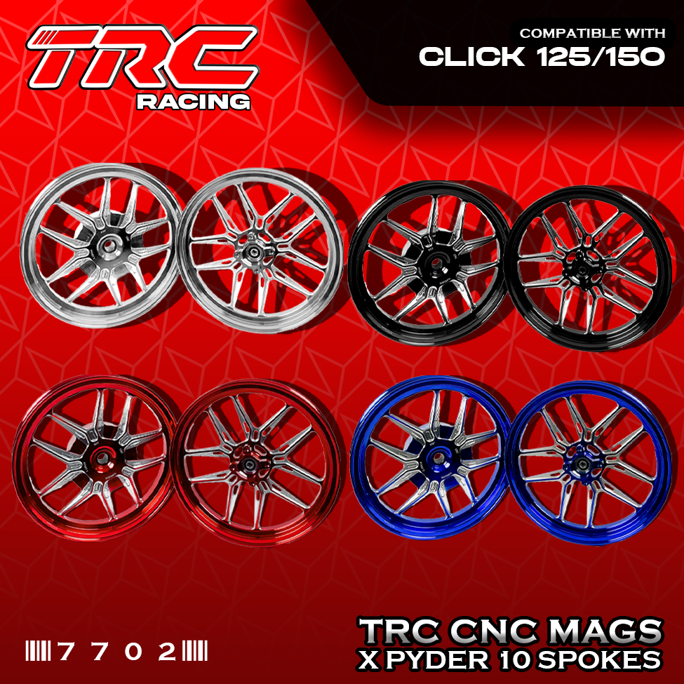 TRC CLICK CNC XPYDER 10 SPOKES MAG WHEELS (1.85F x 2.15R 14) 7702 ...