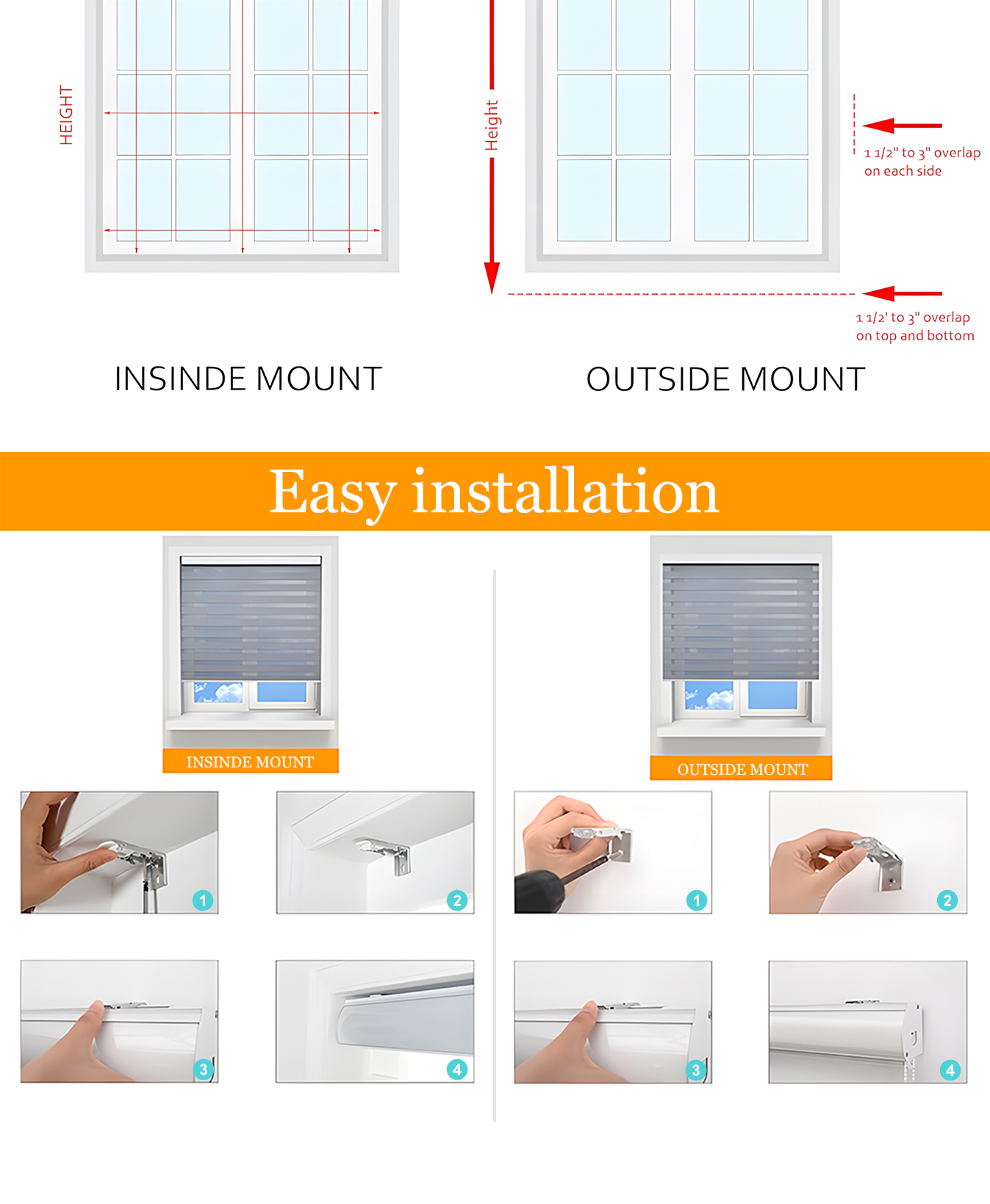 Buy1Take1 Korean Blinds for Window Venetians Duo Roller Blinds Curtain ...