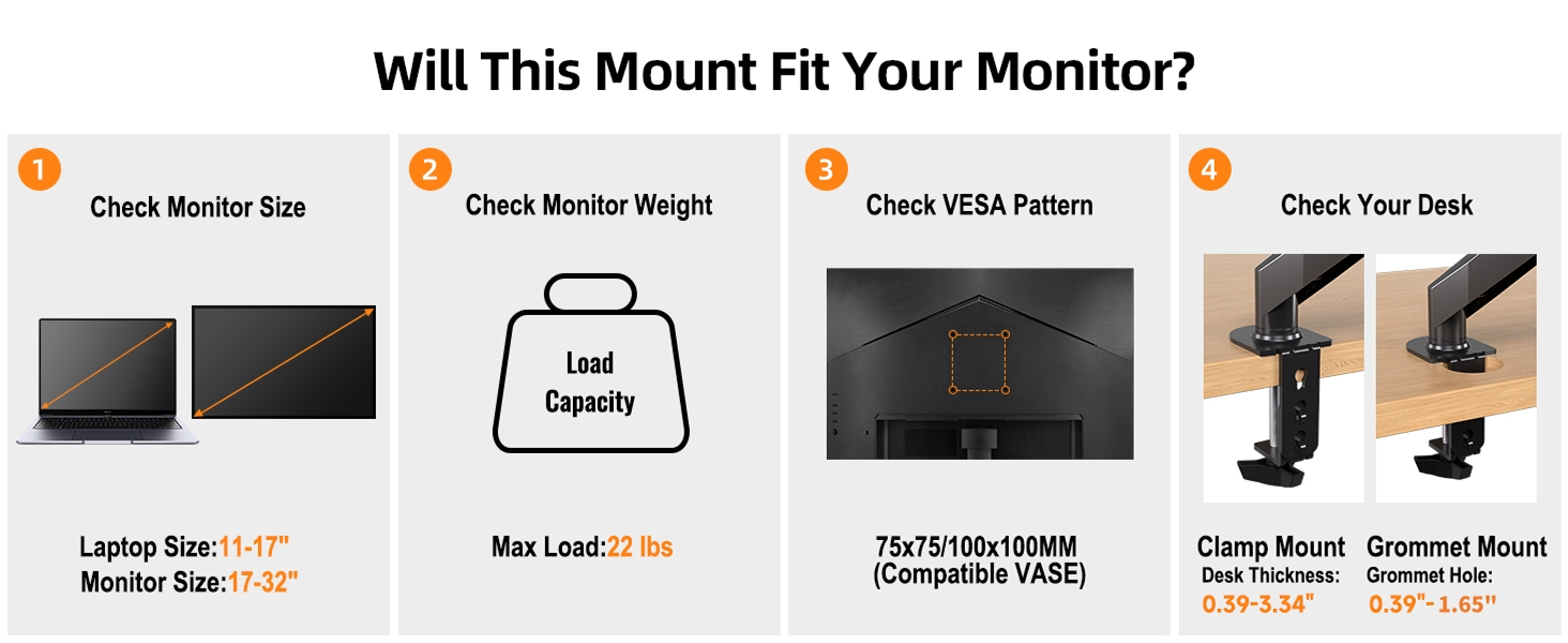 Inplay KMT-5 Laptop Monitor Mount Stand Bracket Gas Spring Monitor Arm ...
