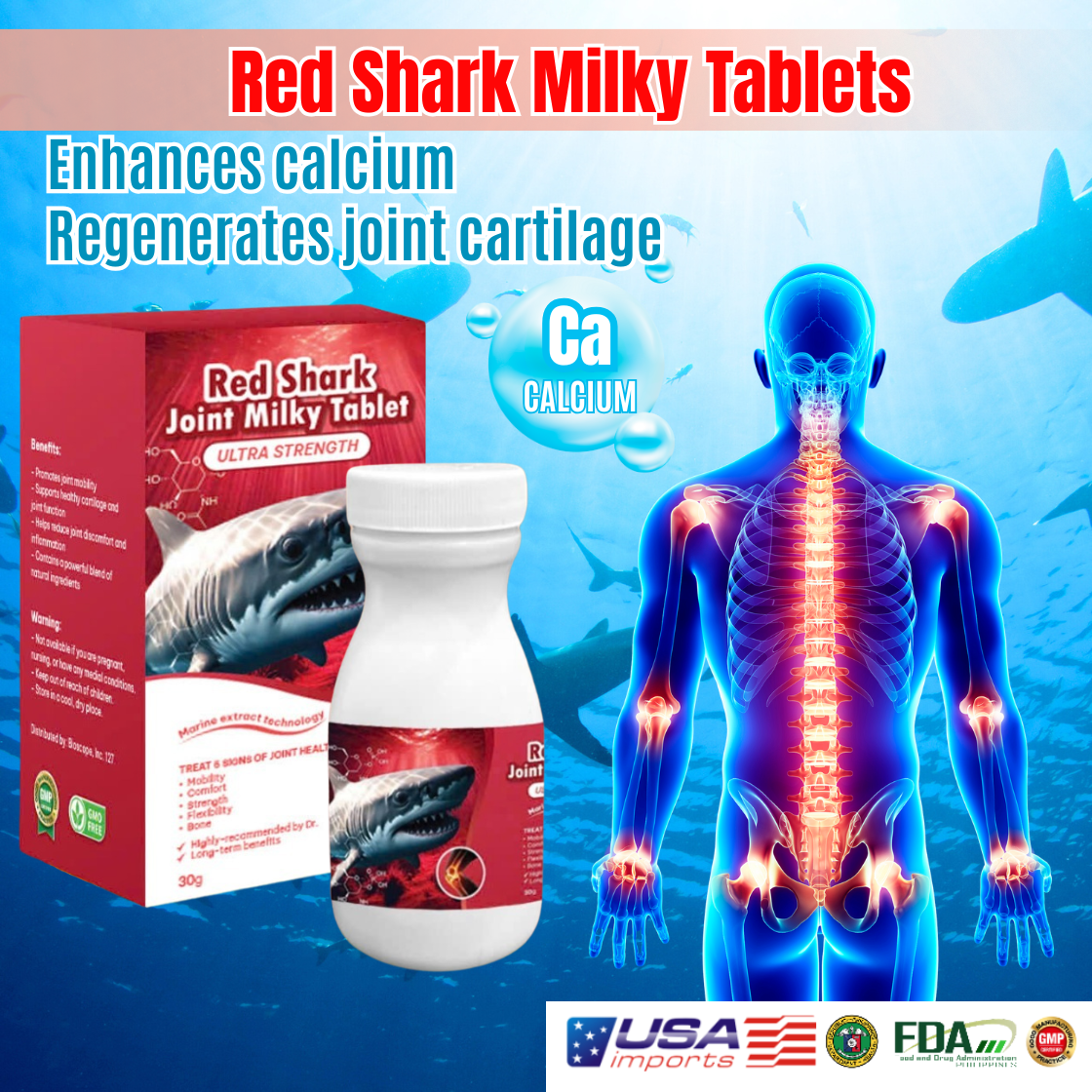 Joint cartilage regeneration capsule Red Shark, magnesium supplement ...