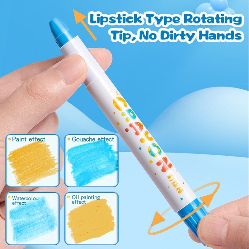 12/24/36/48 Colors plastick crayons Painting Safe Non-Toxic Washable ...