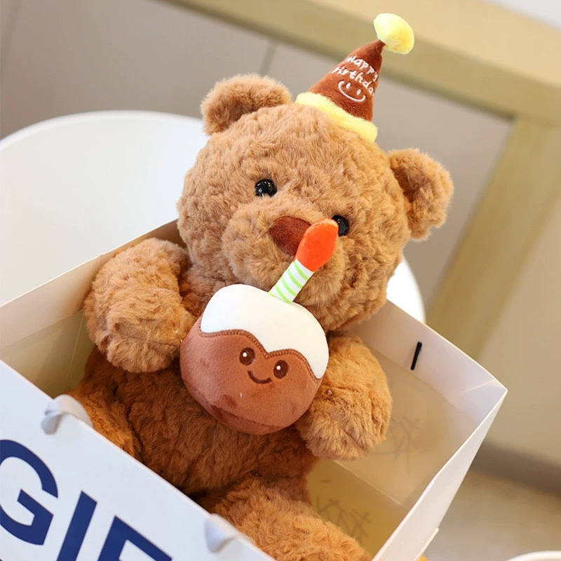 Plush Teddy Bear Doll Stuffed Toy Kids With Birthday Cake Toy Plush Toy ...