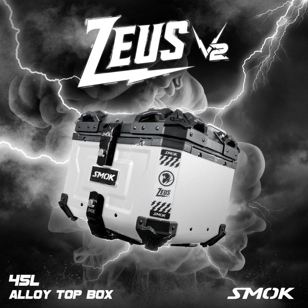 SMOK 45 LITERS TOP BOX ALLOY "ZEUS V2" WITH BACKREST (UB15ZC6E/UB15ZC6F ...