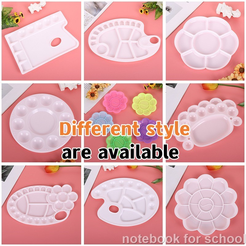 Coloring Mixing Plate Colorful Watercolor Paint Plastic Palette Tray ...
