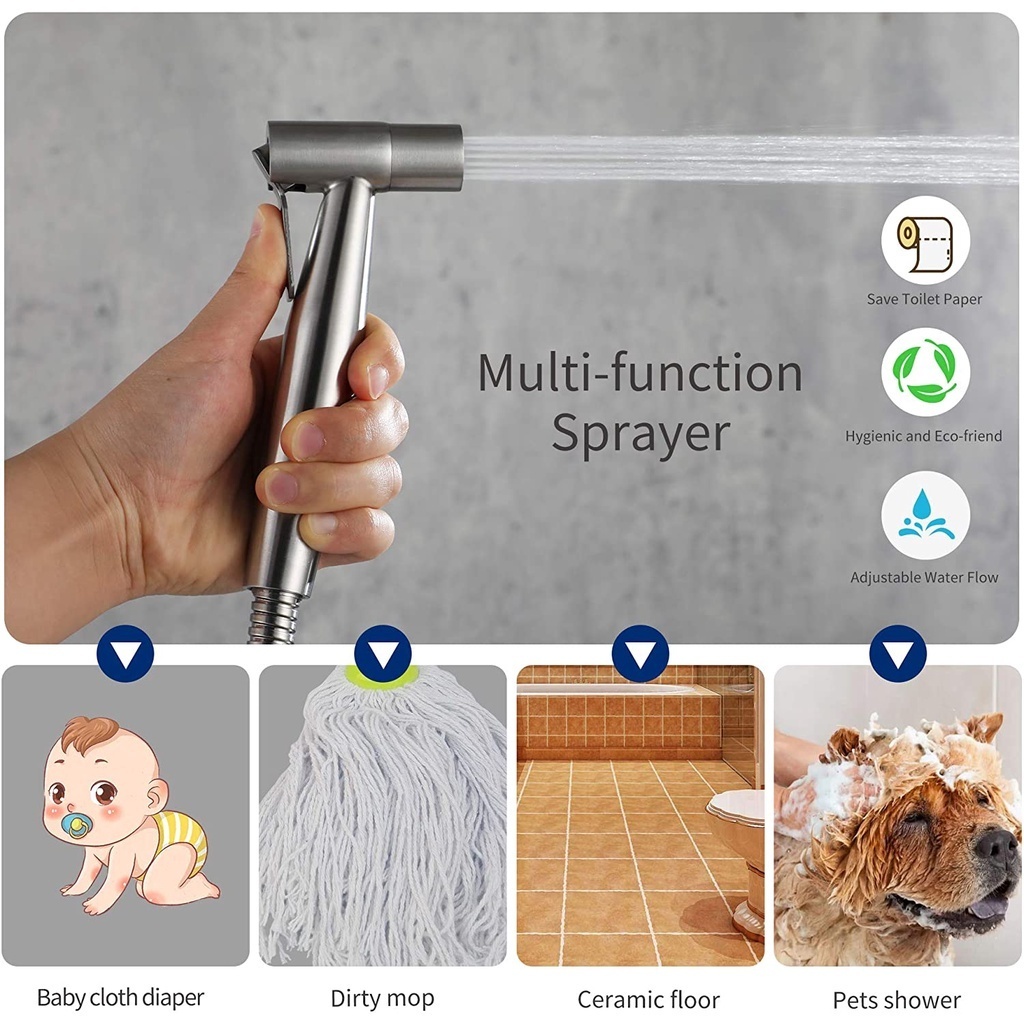Stainless Steel 304 Bidet Set Heavy Duty Bidet Spray Set For Bathroom ...