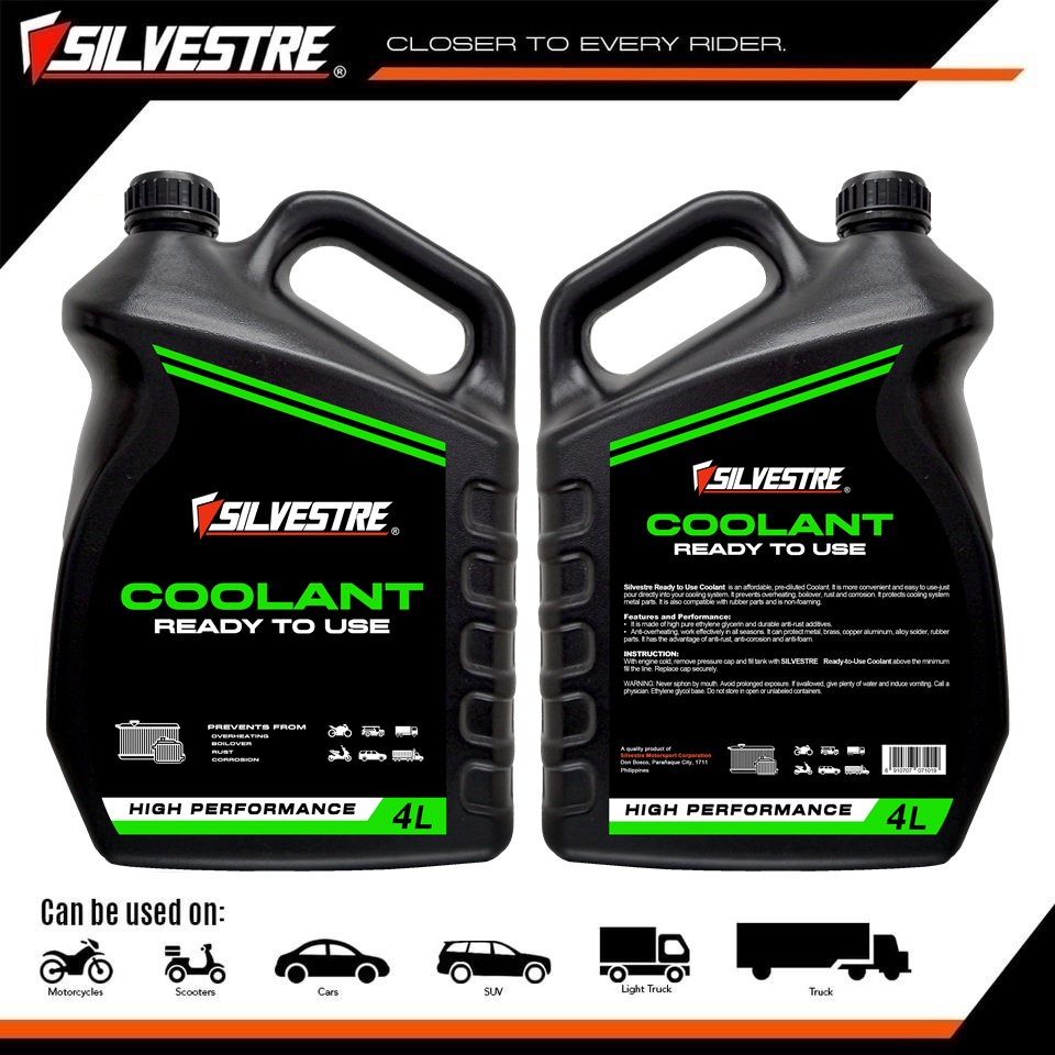 SILVESTRE HIGH PERFORMANCE ANTIFREEZE / COOLANT GREEN 4 LITER (READY TO ...