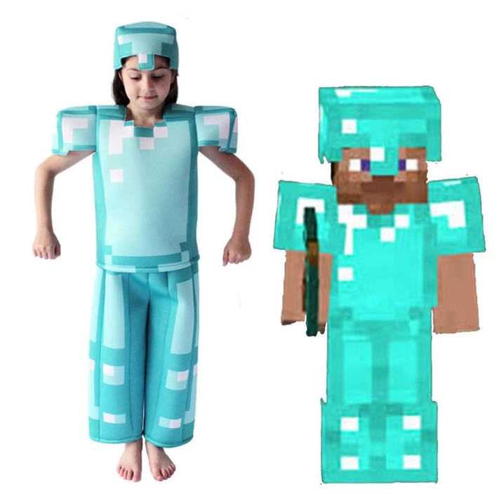 Minecraft COS Ender Dragon Cosplay Onesie Mask Steve Armor Onesie Kids ...