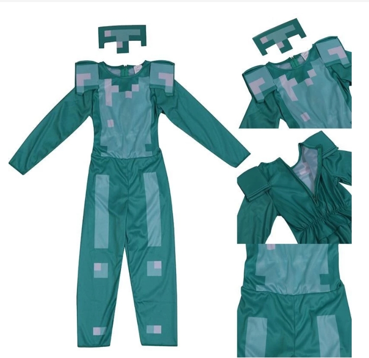 Minecraft COS Ender Dragon Cosplay Onesie Mask Steve Armor Onesie Kids ...