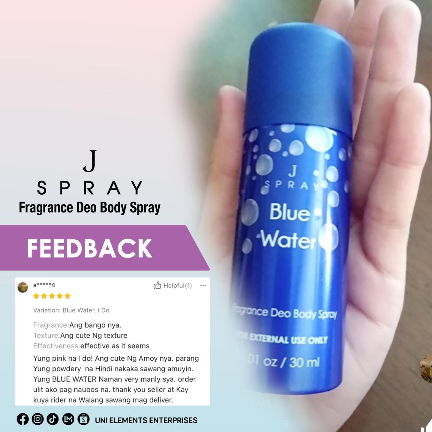 J Spray Perfume Buy2 Take1 Blue Water 60ml Body Fragrance Spray ...