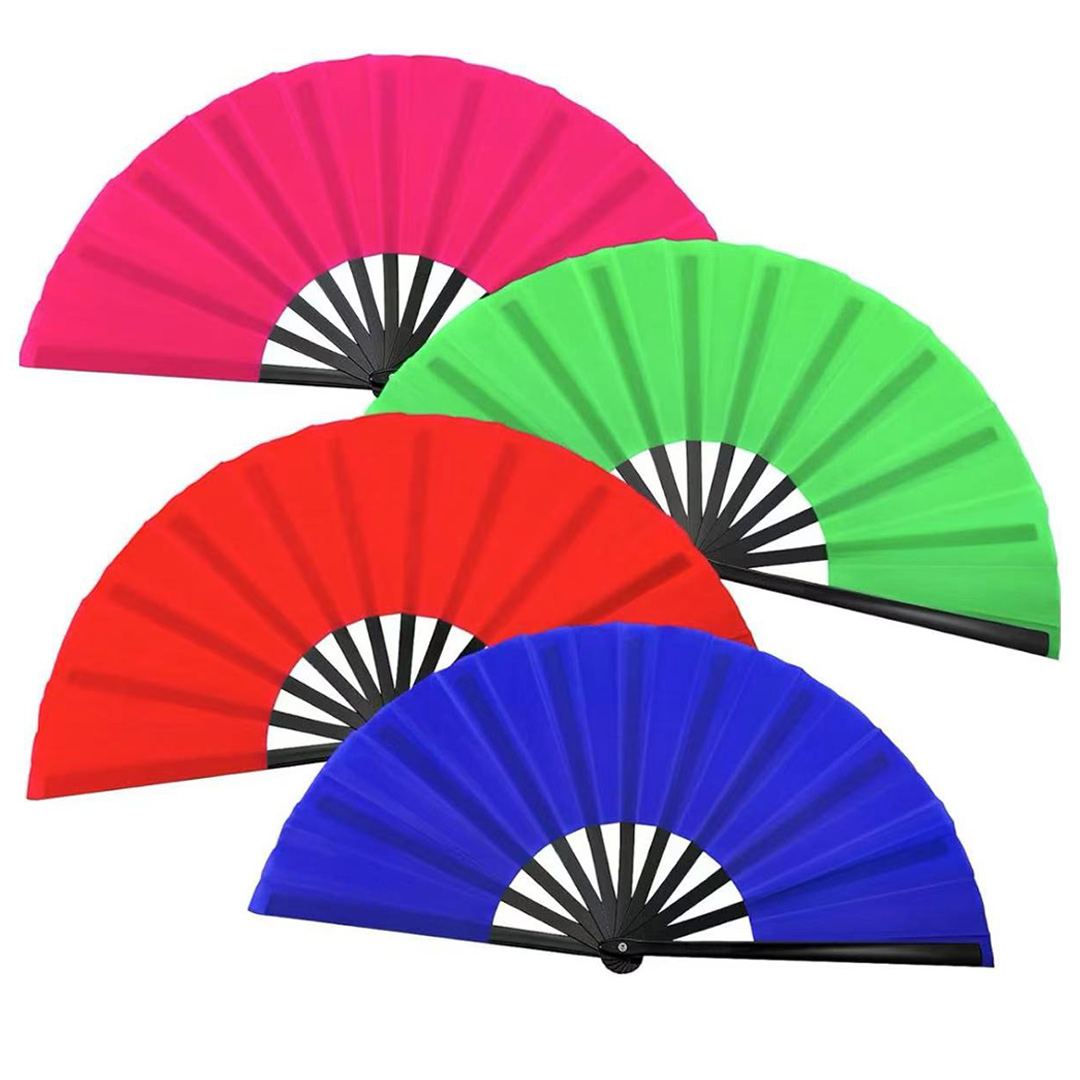 23cm Plain Folding Fan/ Plastic Fan Candy-colored cloth fan Dancing Fan ...