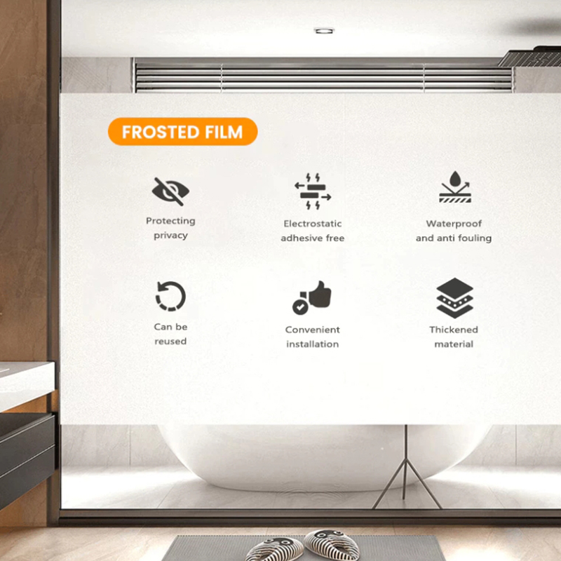 KM 3M Frosted Window Privacy Film Pure Frosted Adhesive Glass Stickers ...