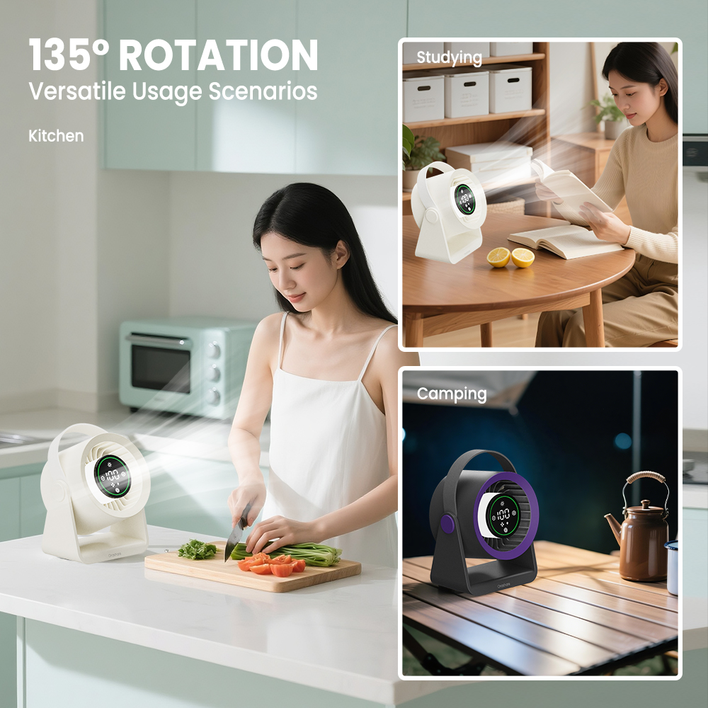 Orashare DF03L Max 20000mAh Rechargeable Desk Fan with LED Light 100 ...