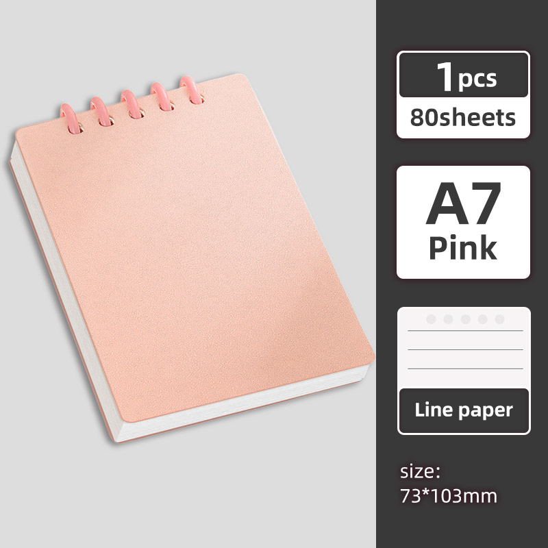 A7 Portable Pocket Notebook 80Sheets Mini Notebook Cartoon Loose-leaf ...