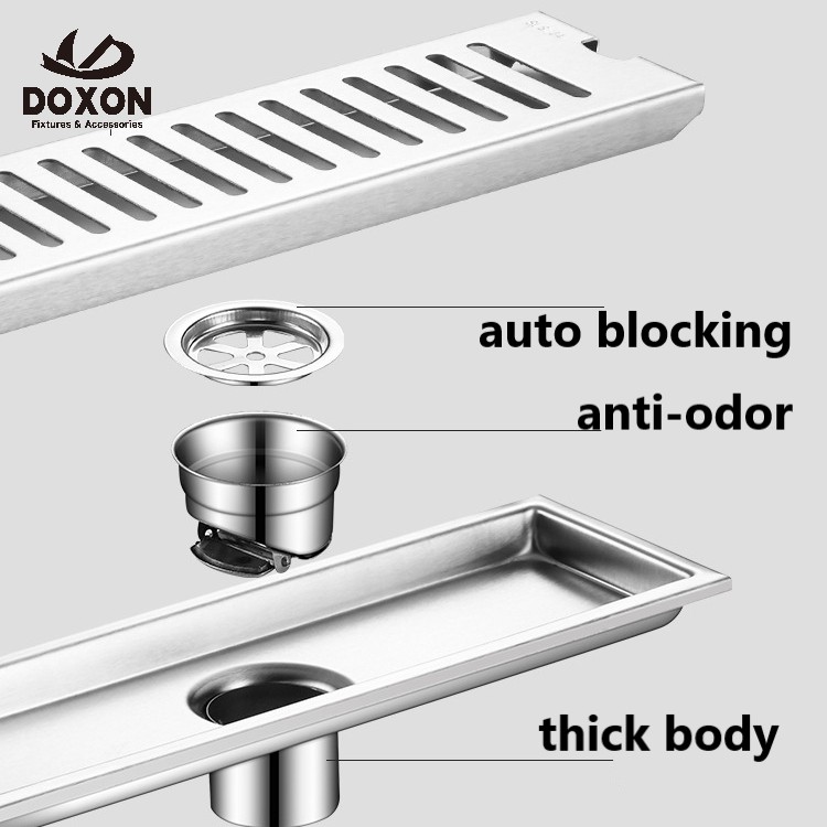 DOXON Stainless Steel Linear Floor Drain Anti-odor Long Floor Drain ...
