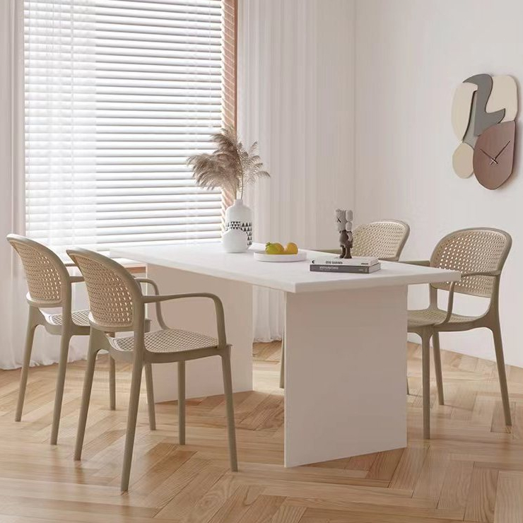 Nordic Rattan Chair Vine Woven Plastic Dining Chair Thickened Backrest ...