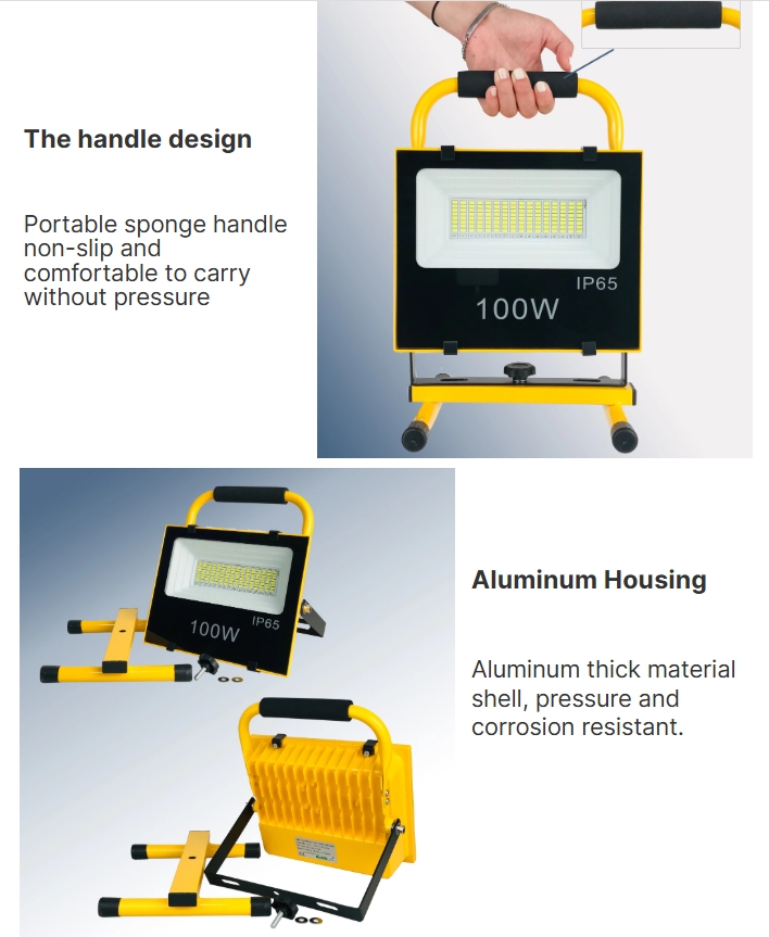 Outdoor Ip65 Portable Rechargeable Camping Solar Flood Light Heavy Duty ...