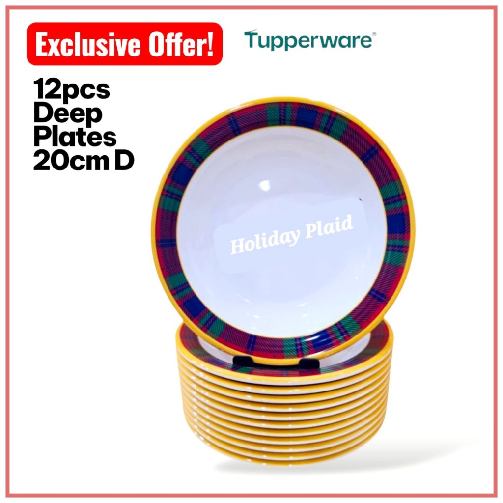 Tupperware Deep Plates 12pcs 20cm Diameter | Shopee Philippines