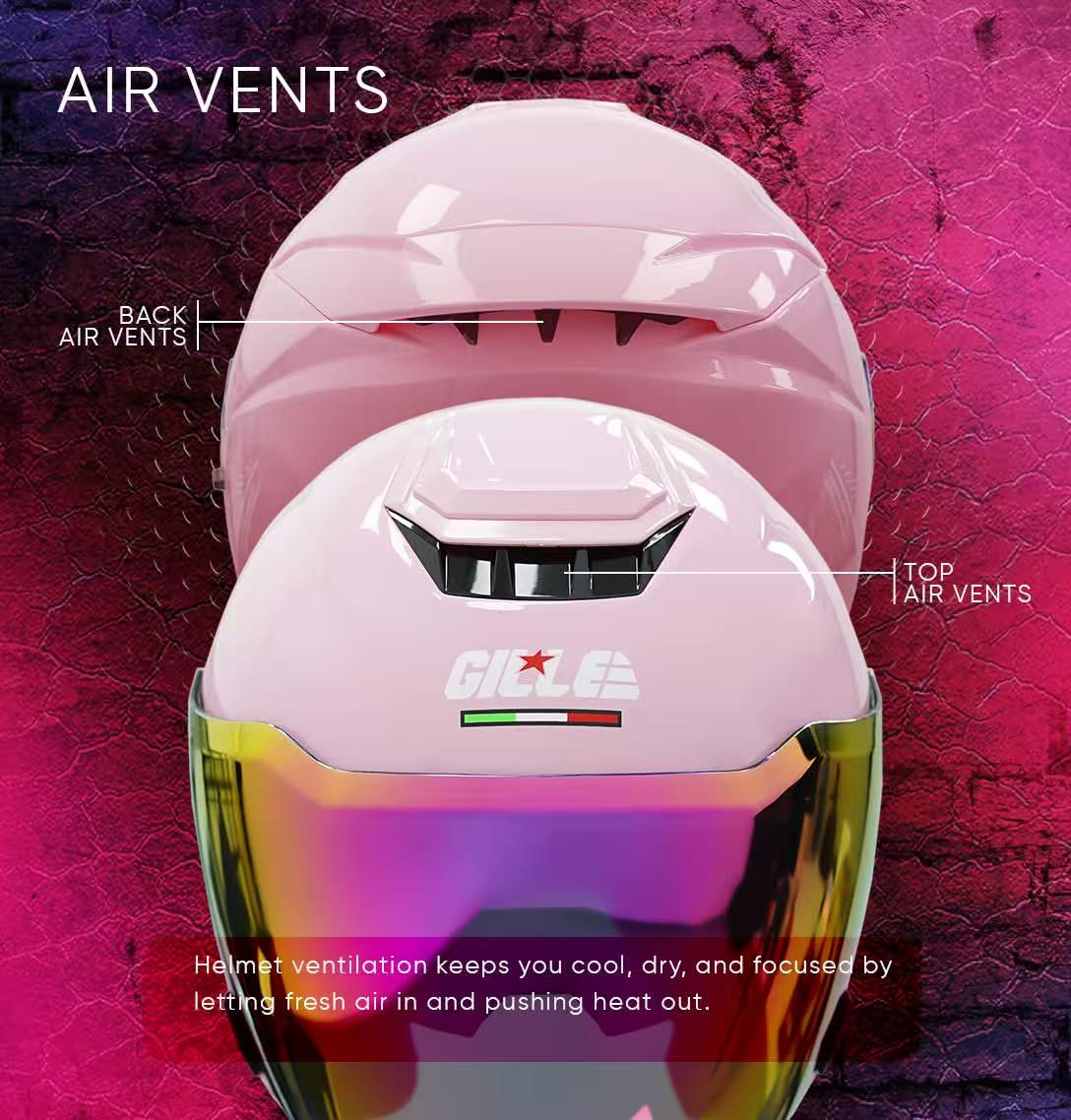 GILLE VISAGE Dual Visor Half Face Helmet for Motorcycle Revo Visor Men ...