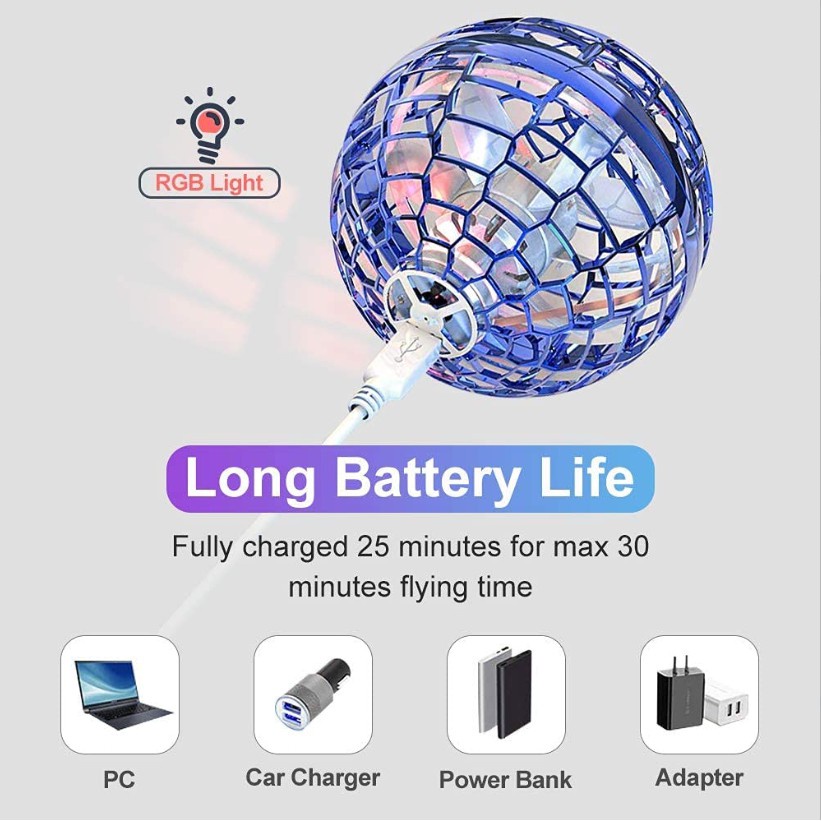 Flynova Pro UFO Flying Ball With Light Suspension Ball Hand Controlled ...