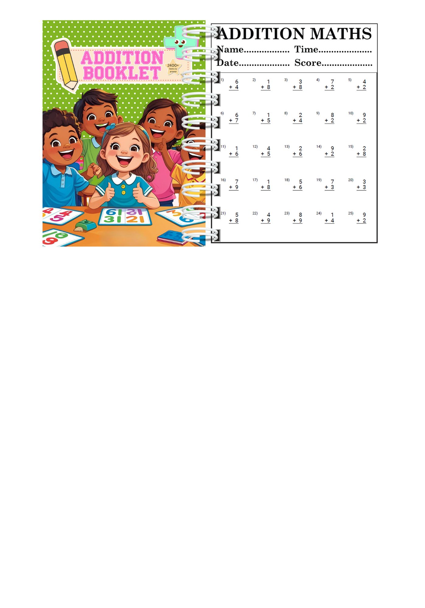 Addition Booklet/Notebook Learning Materials for kids Grade1 up School ...