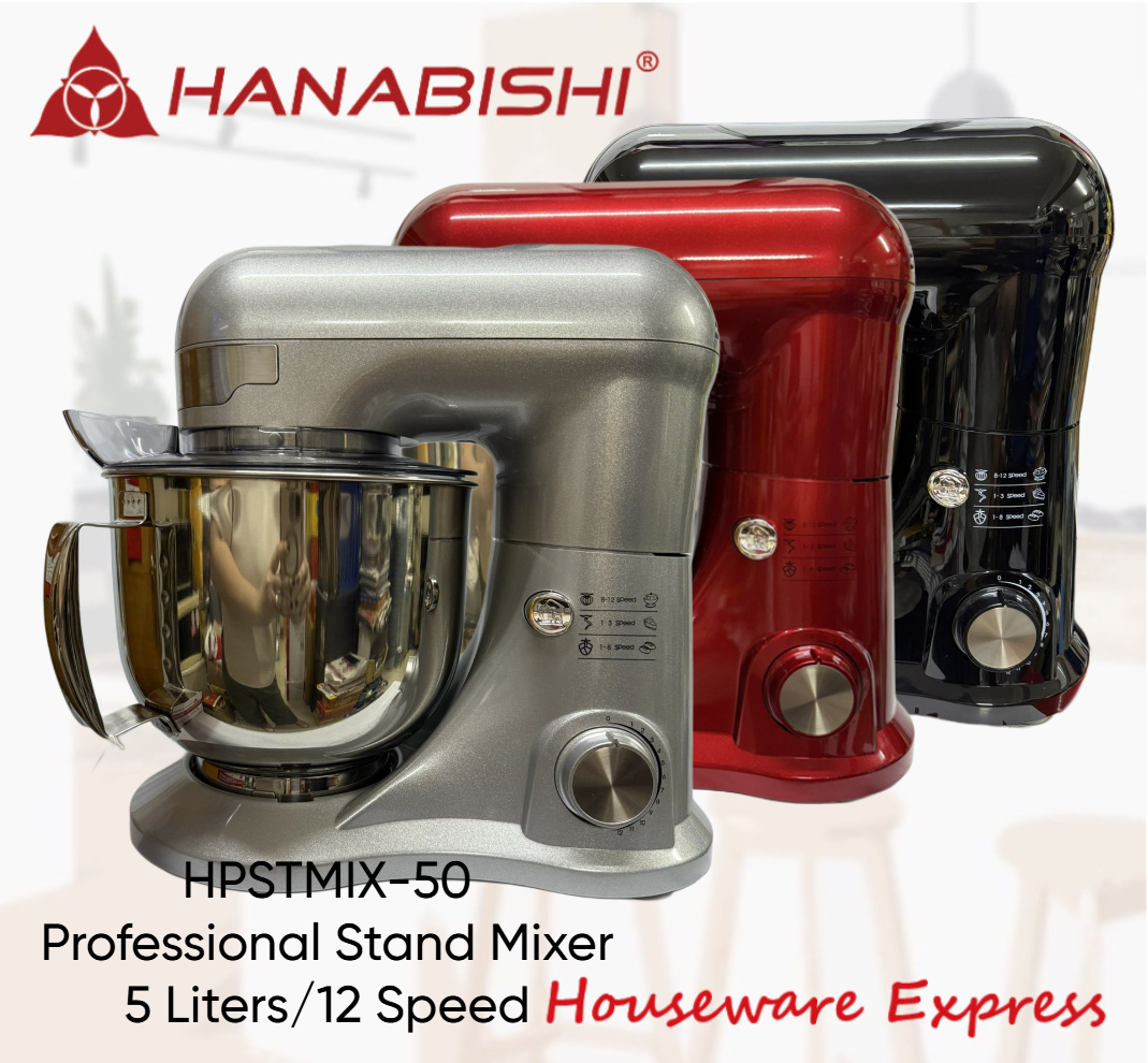 New! Hanabishi HPSTMIX50 Professional Stand Mixer 5L Master Series ...