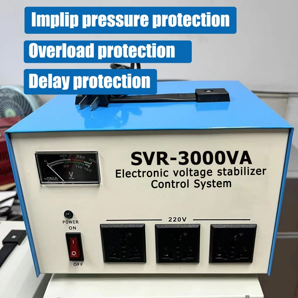 3000W/220V Automatic Voltage Regulator SVR-3000VA/2500VA Servo Type AVR Time Delay Analog Volt ...