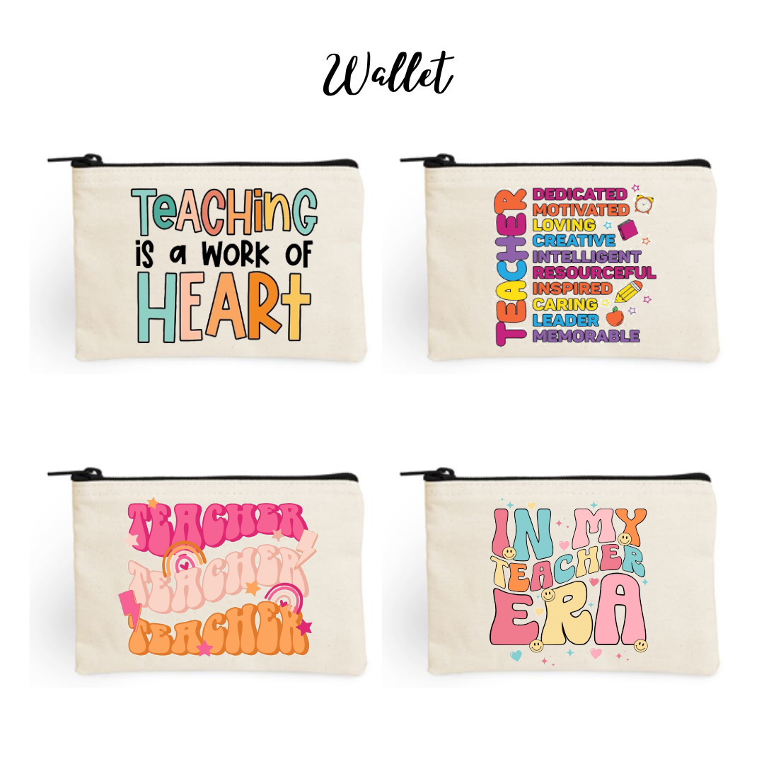 Teacher's Day Wallet Pouch Purse Katsa Canvas Teacher gift | Shopee ...