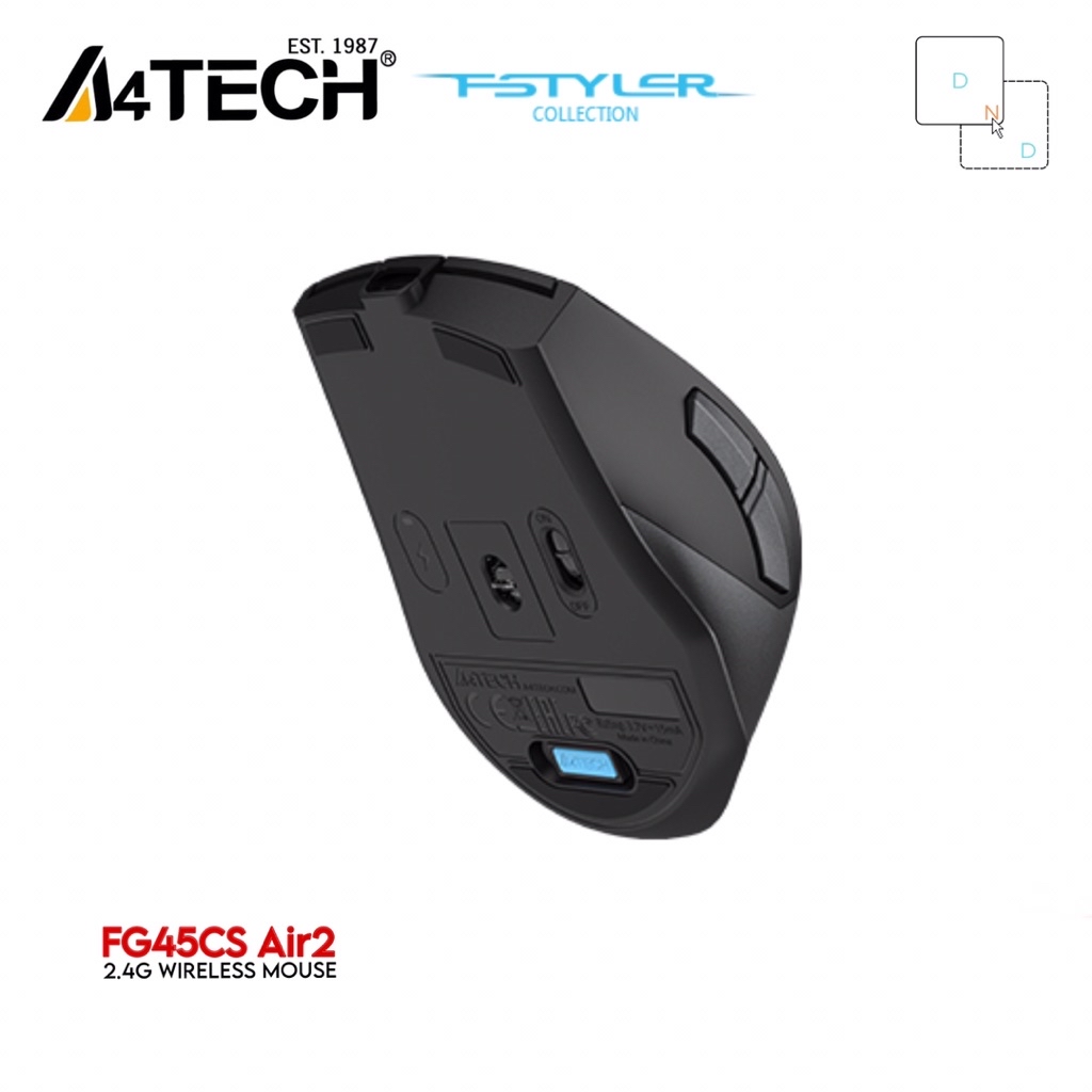 A4TECH Fstyler FG45CS Air2 Silent Dual-Function Air Mouse 2.4G Wireless ...