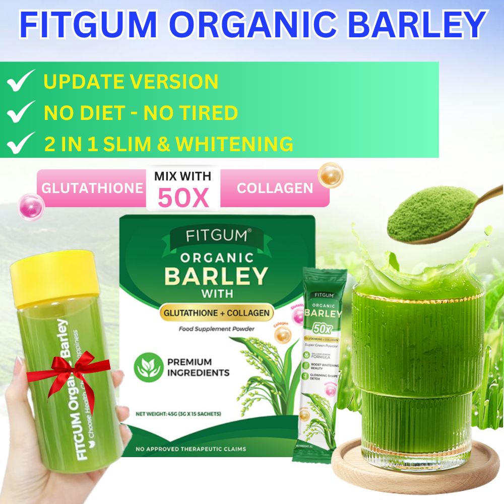 FITGUM Organic Barley 50X Glutathione Collagen Support Weight Loss And ...
