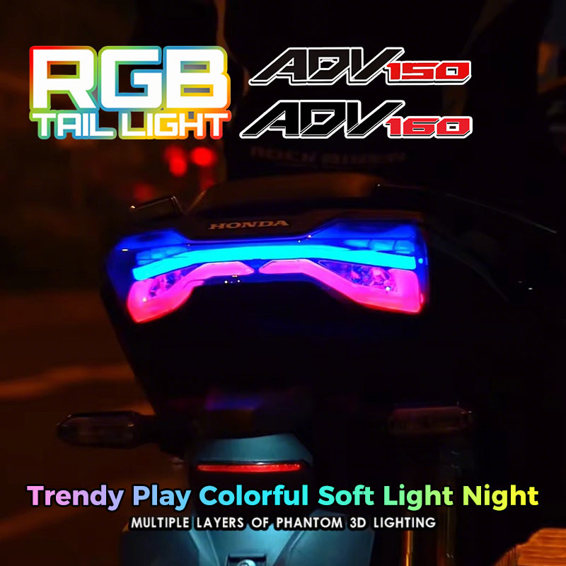 Honda ADV 150/160 Tail Light RGB 20 Modes Motorcycle LED Tail Lamp ...