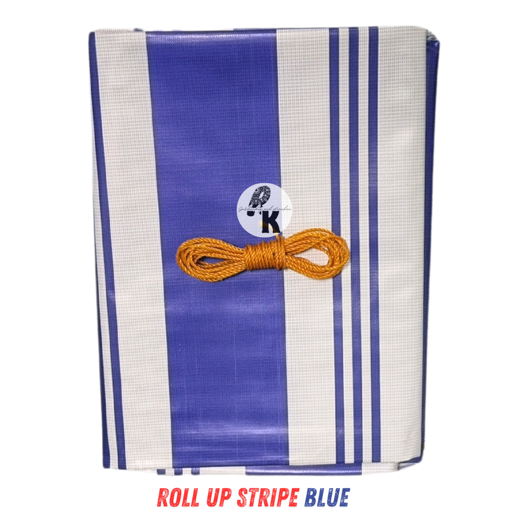 4x6, 4x7, 4x8feet STRIPE LONA TRAPAL ROLL UP FREE ROPE PANG TERRACE ...