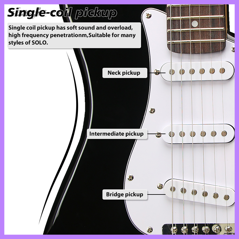 Heart String Electric Guitar Set with 3 Single Pickups Professional ...