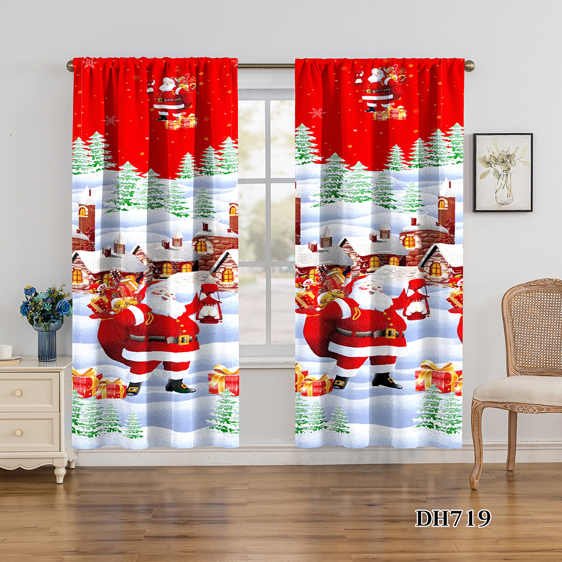 BUY 5 GET 5 New Christmas Curtain Kurtina for Window Christmas Decor ...