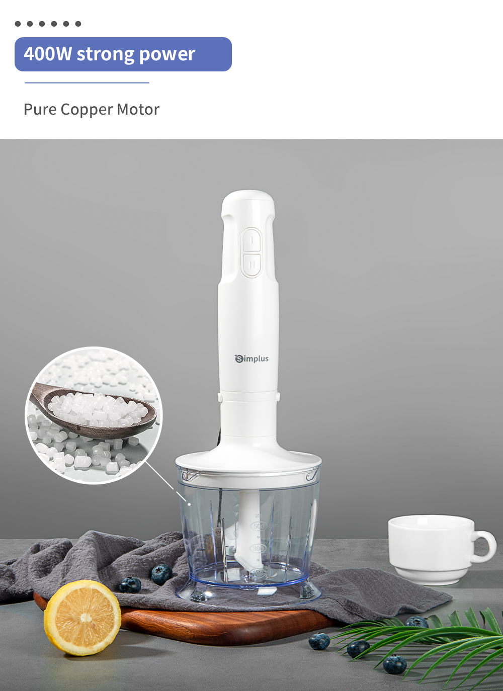 Simplus Electric Food Processor Multi Functional Hand Blender Mixer ...