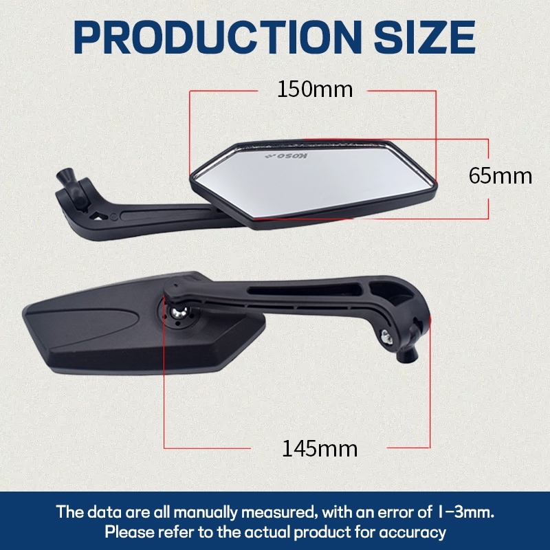 Motorcycle Side Mirror Anti-glare KOSO Rotatable Control HD Large ...