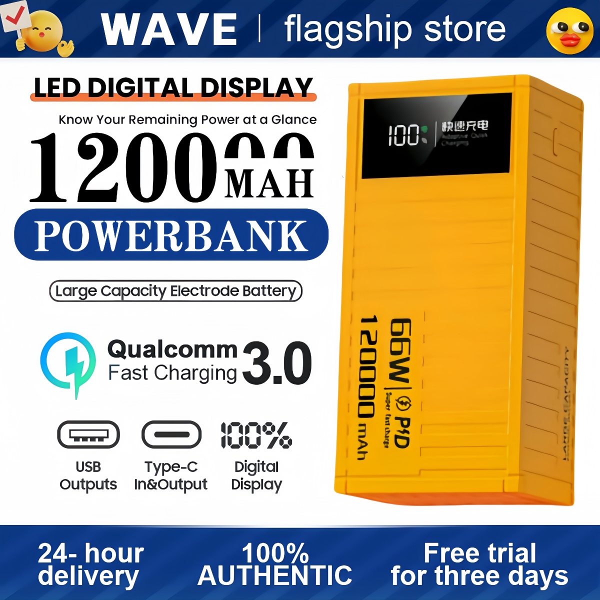 WAVE Pro Original brand PowerBank 50000mah fast charge 100000mah heavy ...