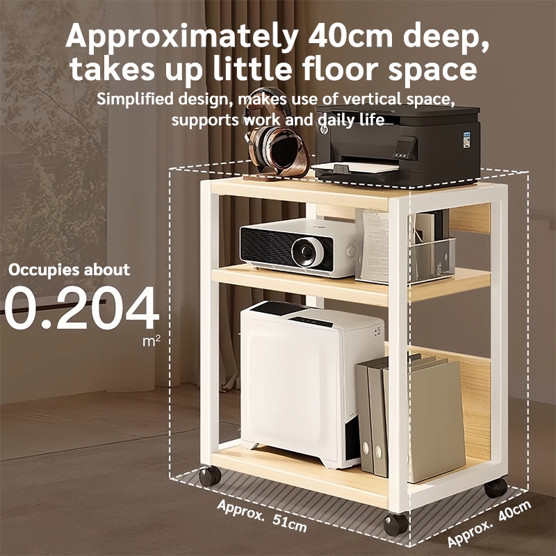 [2/3 Layers ]Wooden CPU Stand Heavy Duty Printer Shelving With Wheels ...