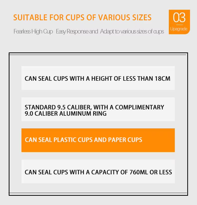 TIXX Cup Sealing Machine Sealer 75/80/90/95 Caliber For Plastic Cup ...