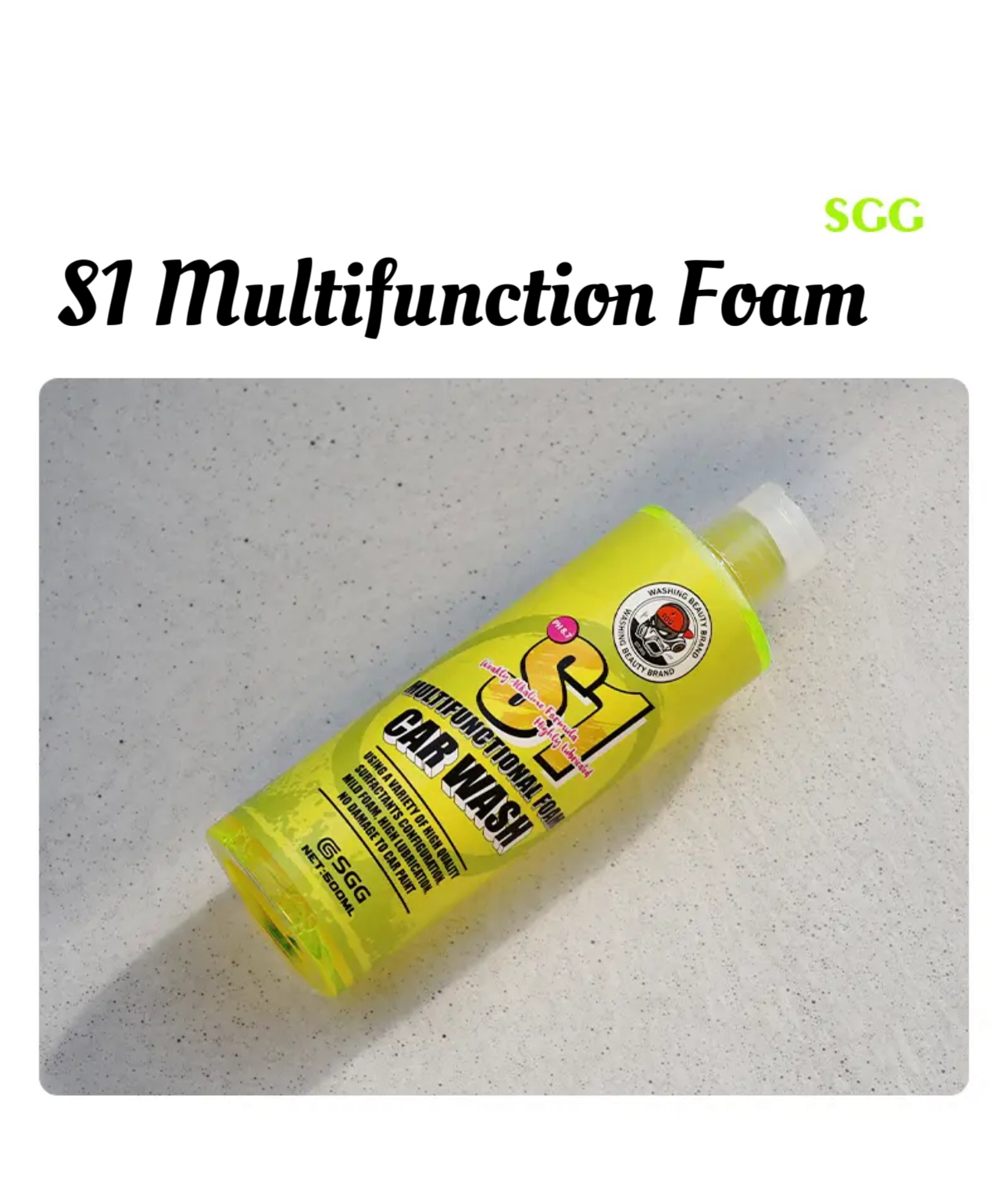 SGG S1 PH8.7 Neutral car wash liquid Car Wash Shampoo 200ML+500ML ...
