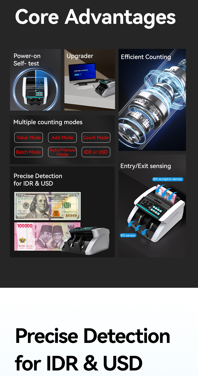 Deli Automatic Money Counters 6 Counting Modes Bill Counting Machine ...