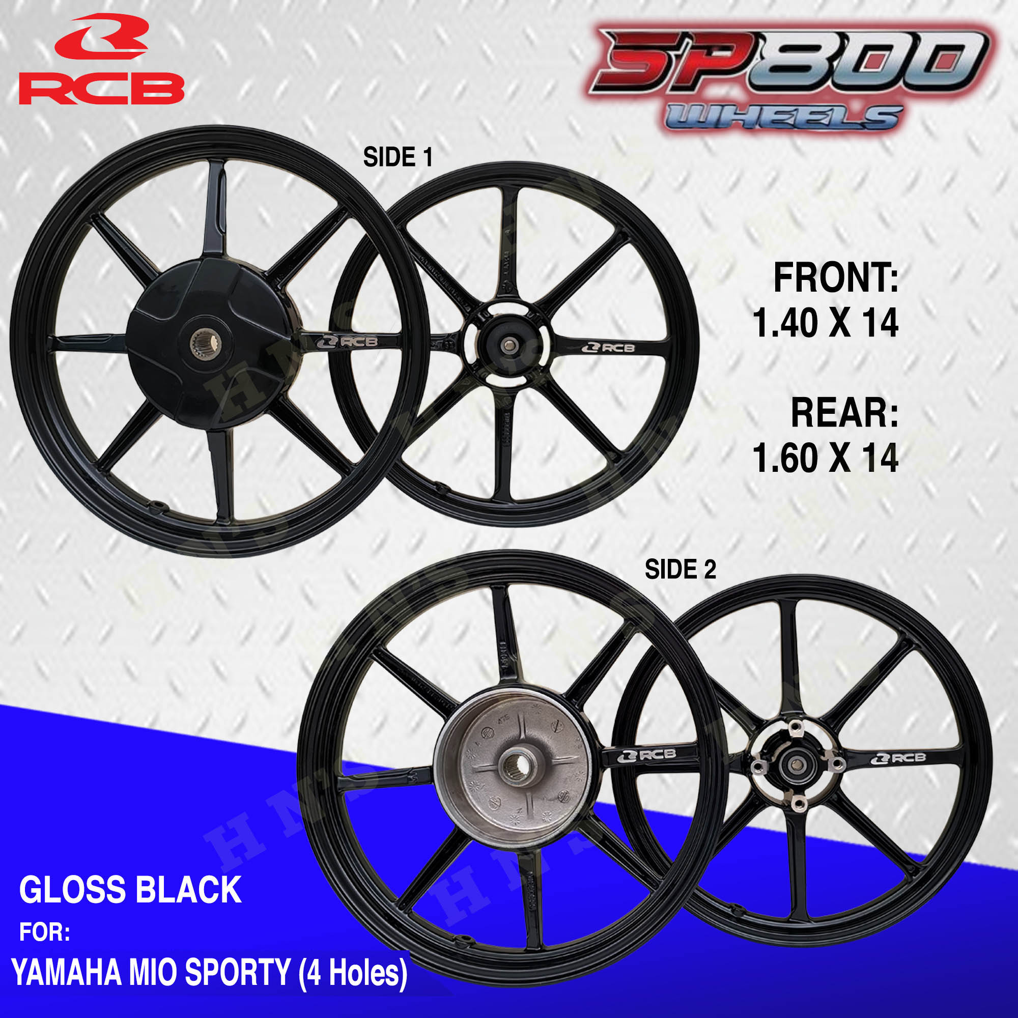 RACING BOY RCB SP800 Mags Gloss Black for Yamaha Mio Sporty / Mio Soul ...
