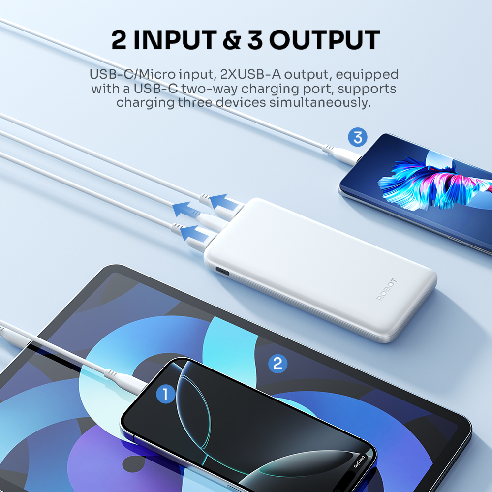 VIVAN I ROBOT 10000mAh Power Banks | Real Capacity | USB‑C & Micro‑USB ...