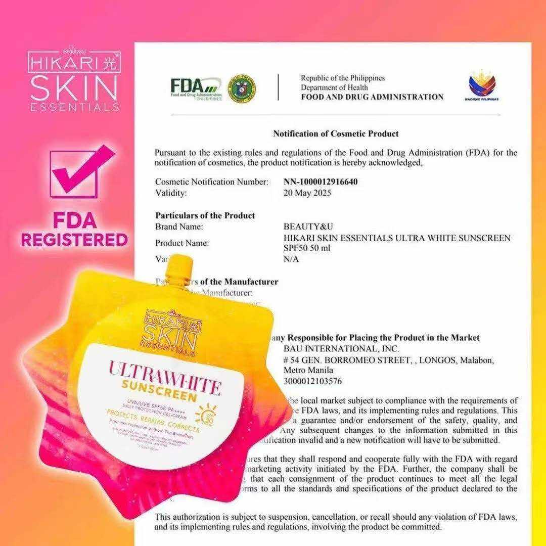 HCH HIKARI ULTRA WHITE SUNSCREEN SPF 50++++ WHITENING GLASS SKIN ...