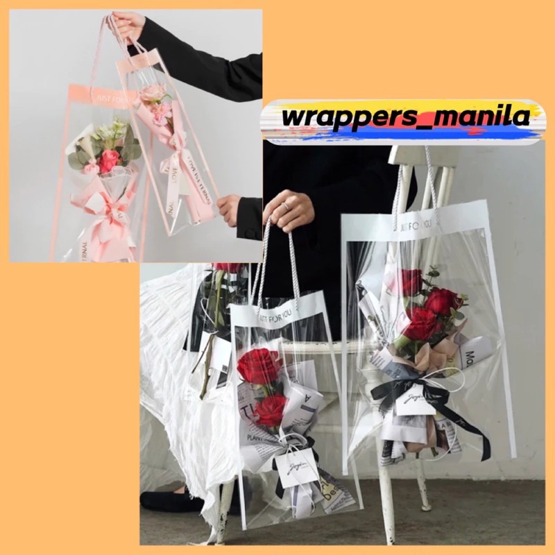 10pcs丨Gift Bag Plastic Bag Transparent Packaging Bag Waterproof Bouquet ...