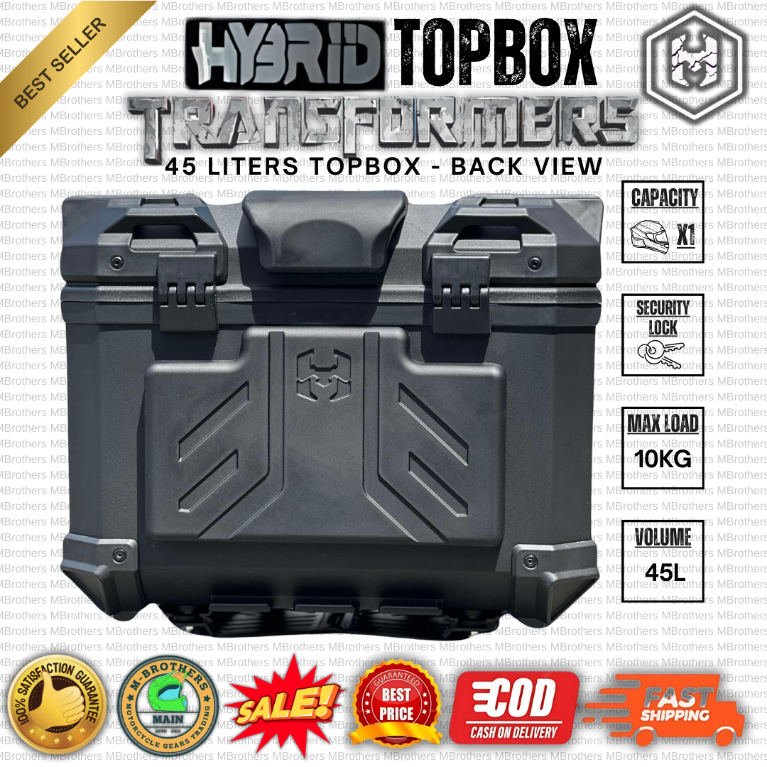 TOPBOX ONLY - HYBRiiD Transformer - 45L ABS Hard Plastic Top Box Free ...