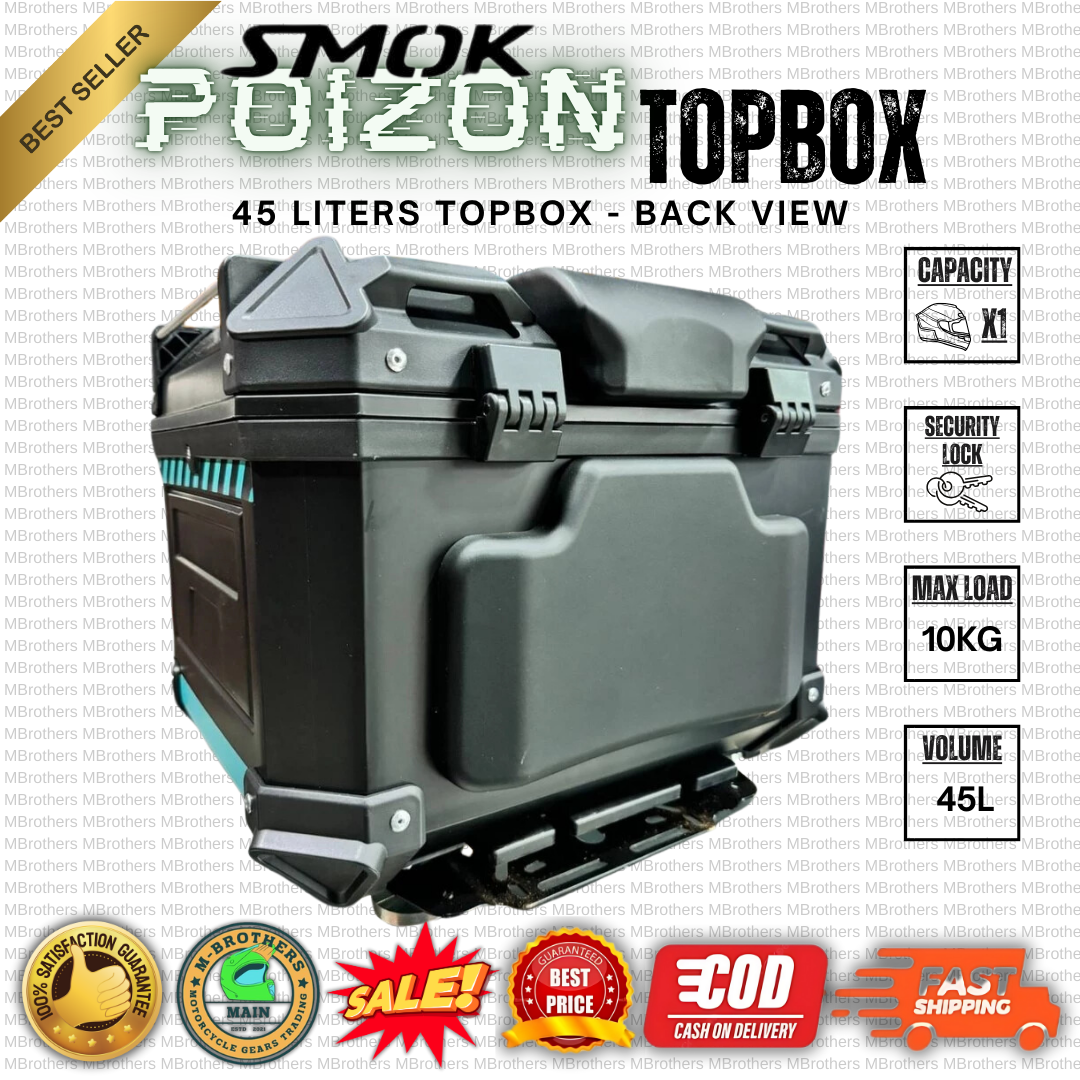 Topbox Only SMOK Poizon V3 Black/Blue - Dual Lock 45 Liters Hard Plastic Topbox | Shopee Philippines
