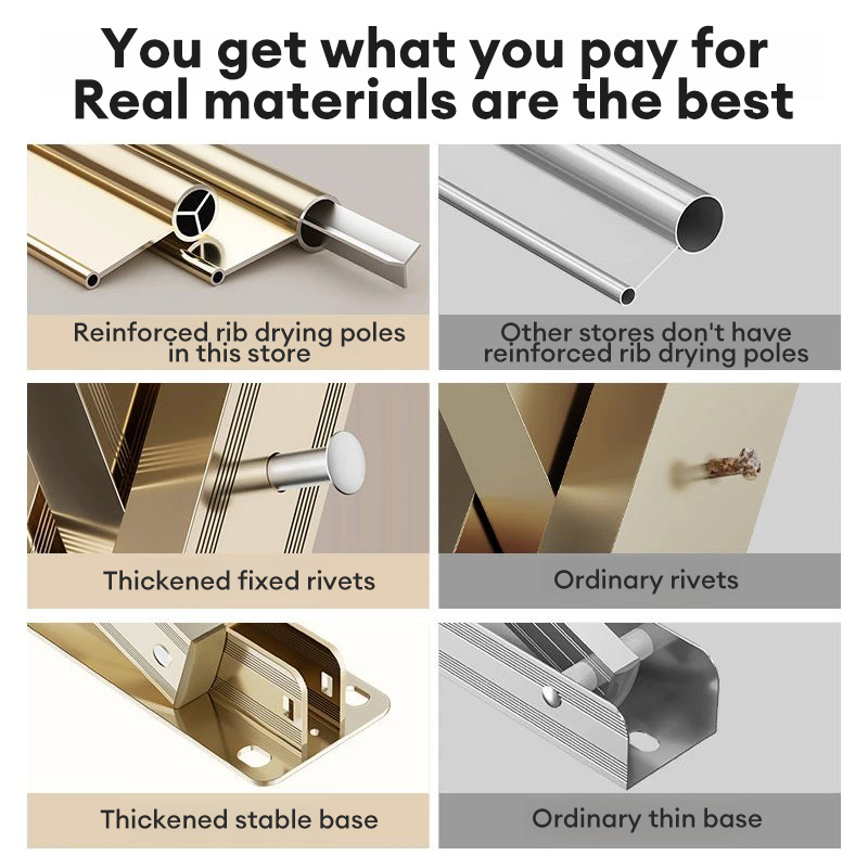 2/3 bar Aluminum Alloy Drying Rack Retractable Foldable Sampayan ...