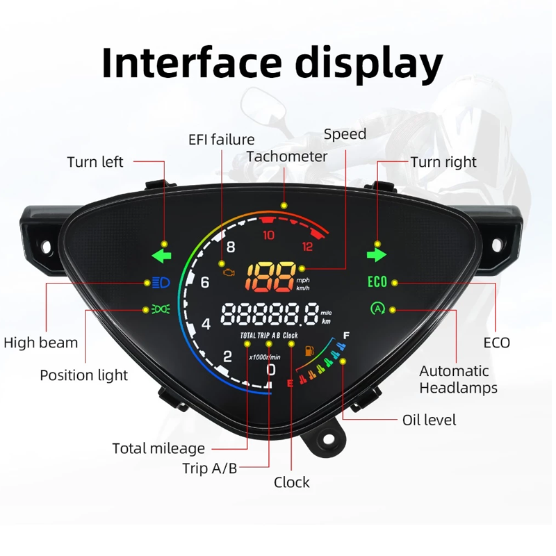 YAMAHA Mio Sporty/Mio Amore/Mio Smile BJ Digital LED Meter Speedometer ...